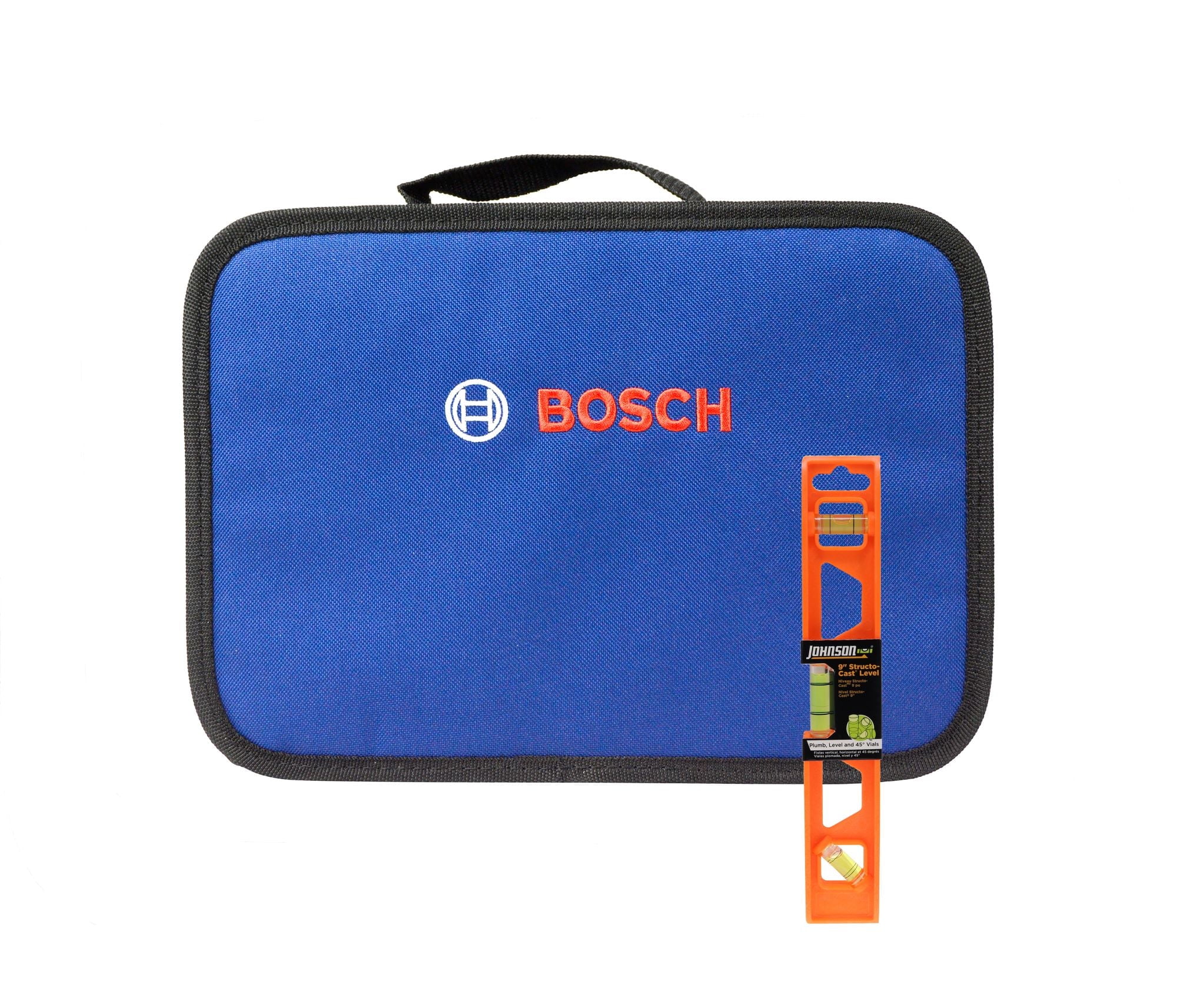 Bosch 12X9X3 Tool Bag with Johnson Level 1402-0900 9-Inch Structo-Cast ...
