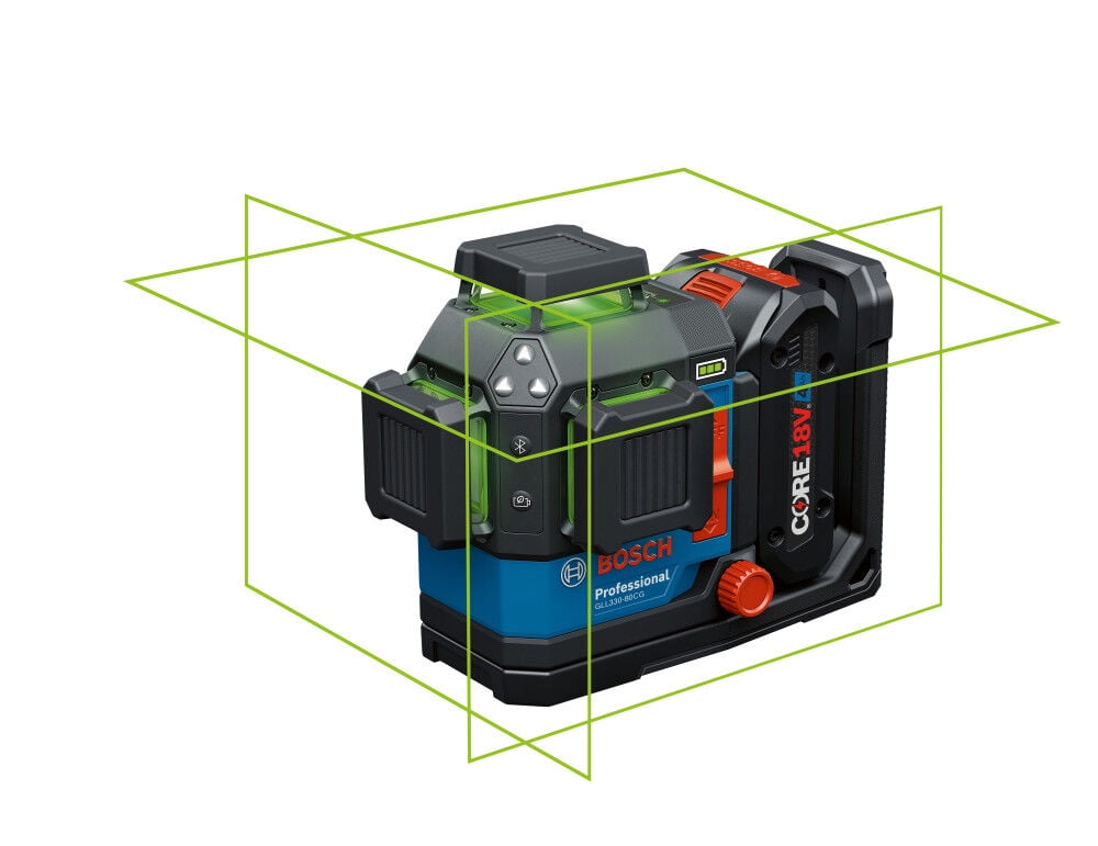 Bosch 18V 360 Degree Connected Green-Beam Three-Plane Leveling And ...