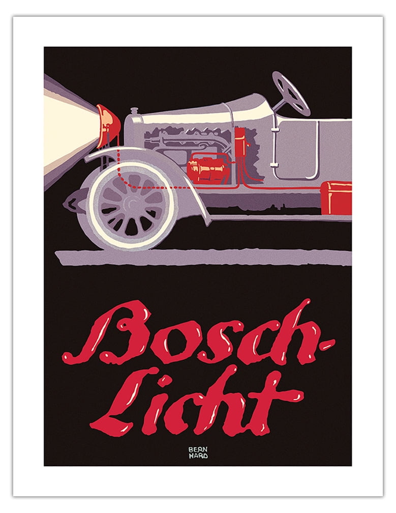 Bosch Automobile Headlights (Bosch-Licht) - Vintage Advertising Poster ...