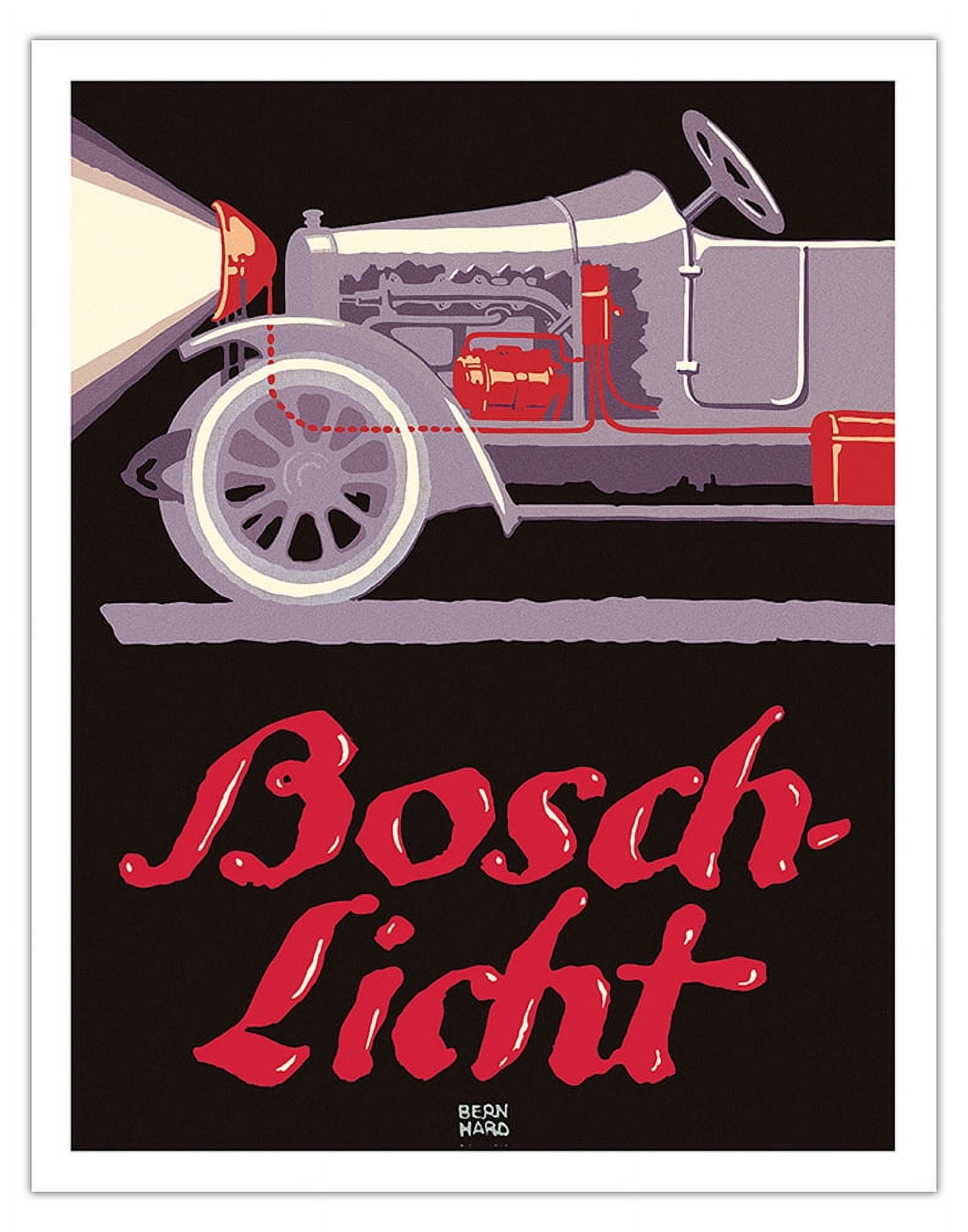 Bosch Automobile Headlights (Bosch-Licht) - Vintage Advertising Poster ...