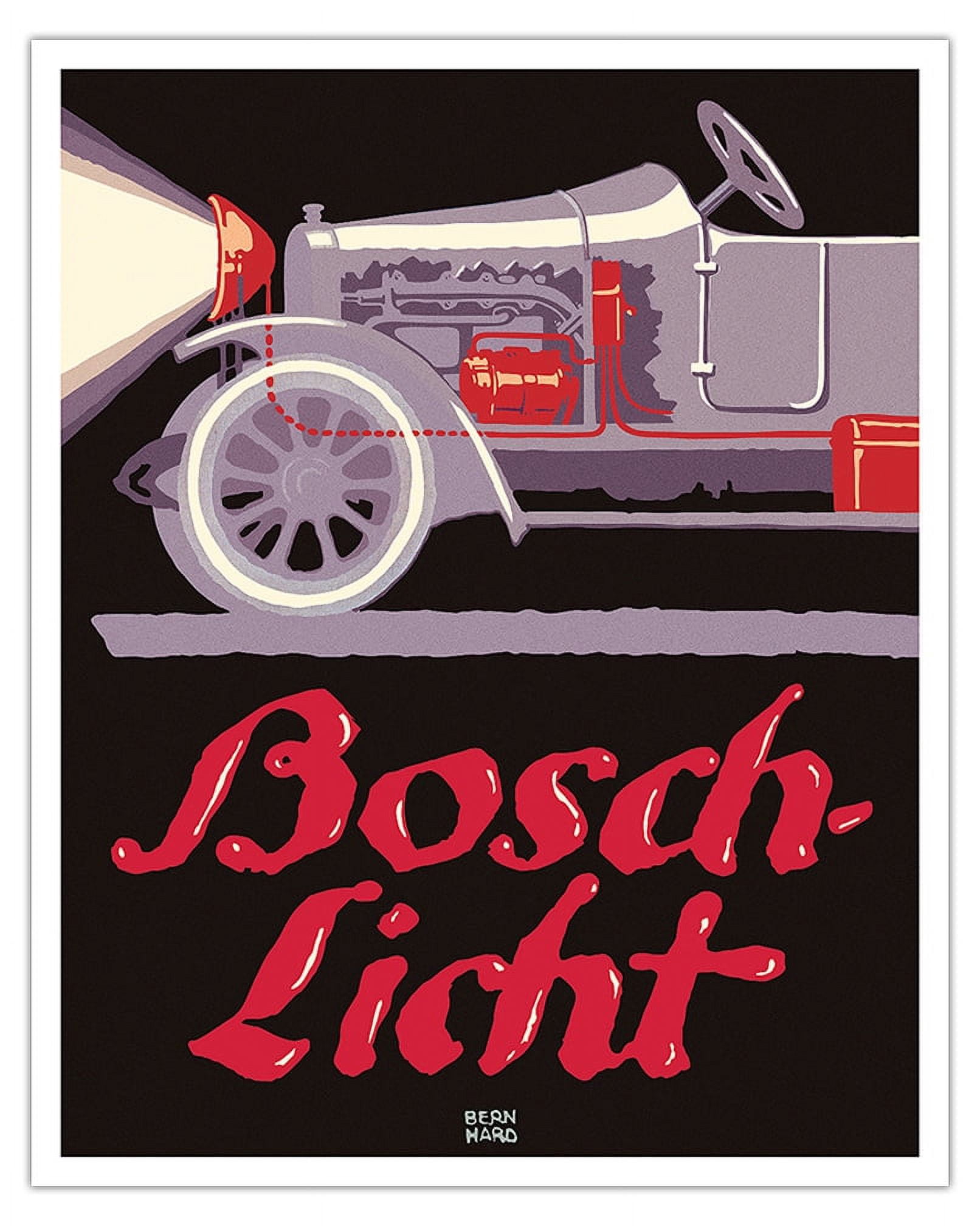 Bosch Automobile Headlights (Bosch-Licht) - Vintage Advertising Poster ...