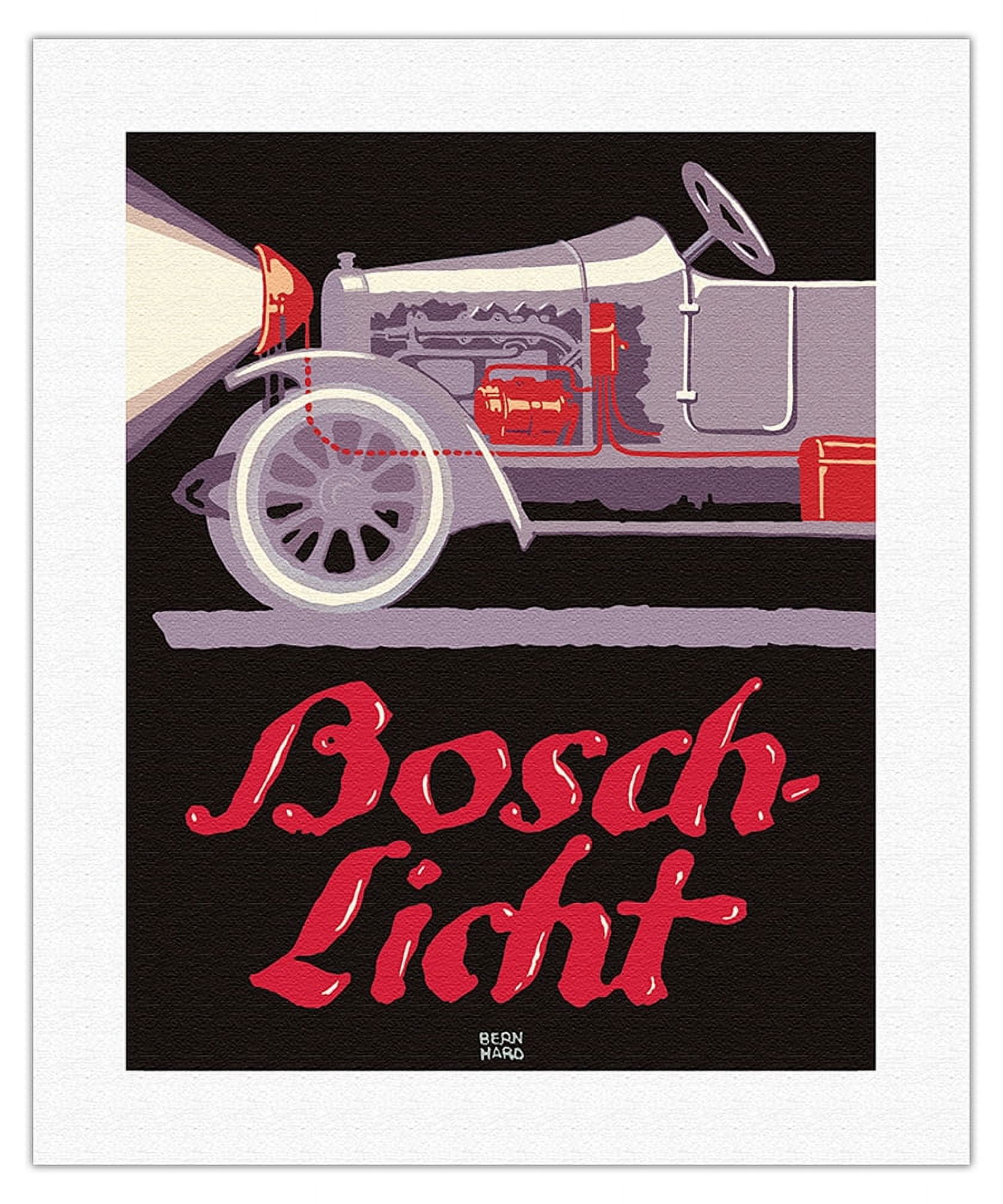 Bosch Automobile Headlights (Bosch-Licht) - Vintage Advertising Poster ...