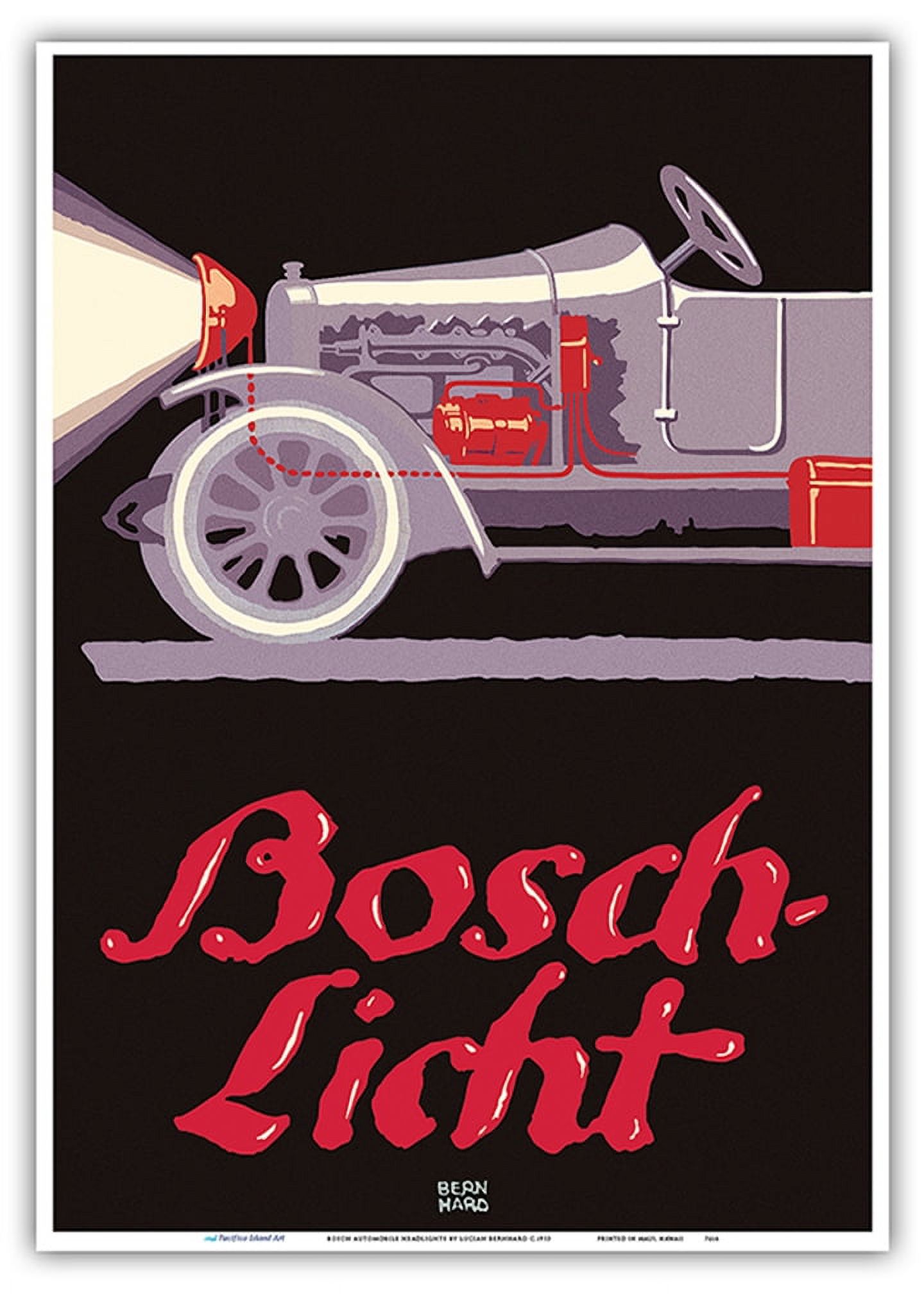 Bosch Automobile Headlights (Bosch-Licht) - Vintage Advertising Poster ...
