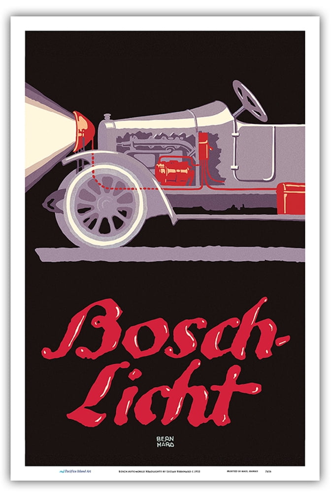 Bosch Automobile Headlights (Bosch-Licht) - Vintage Advertising Poster ...