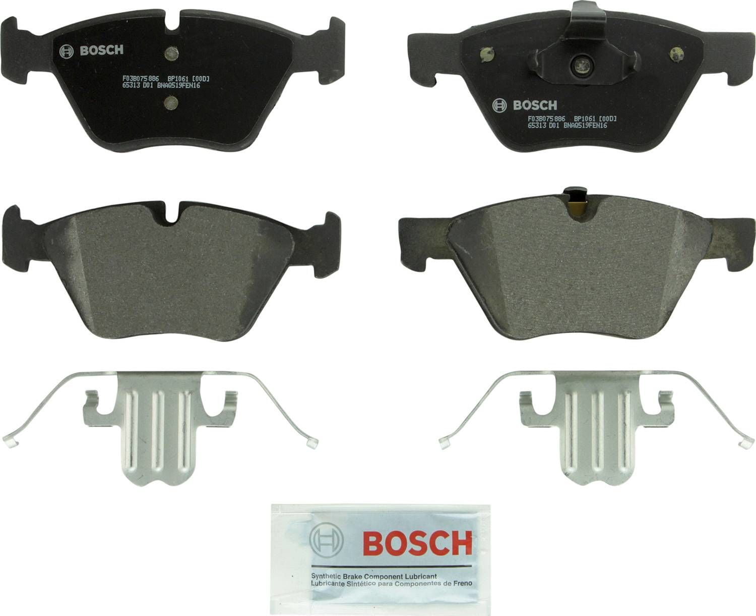 Bosch QuietCast Semi-Metallic Brake Pads with Hardware for All Weather ...