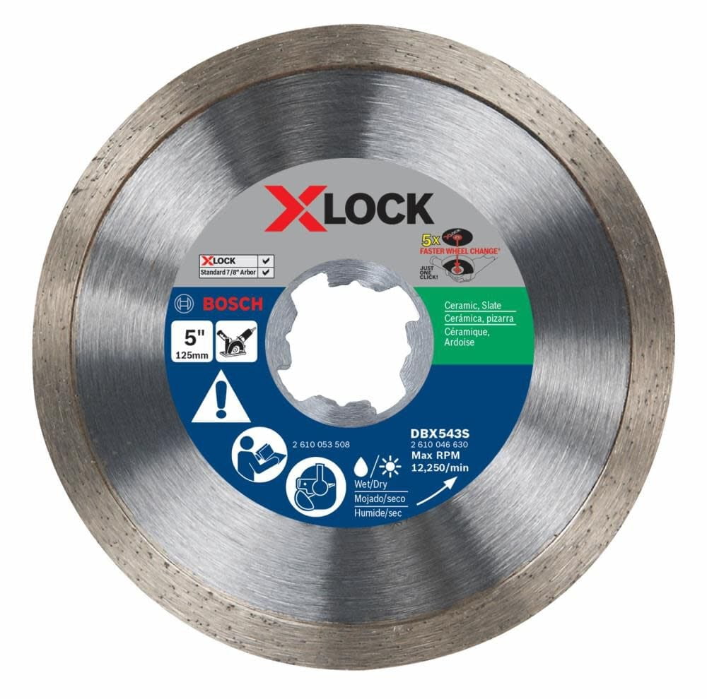 Bosch Genuine X-Lock 5" Continuous Rim Diamond Blade - DBX543S - Walmart.com