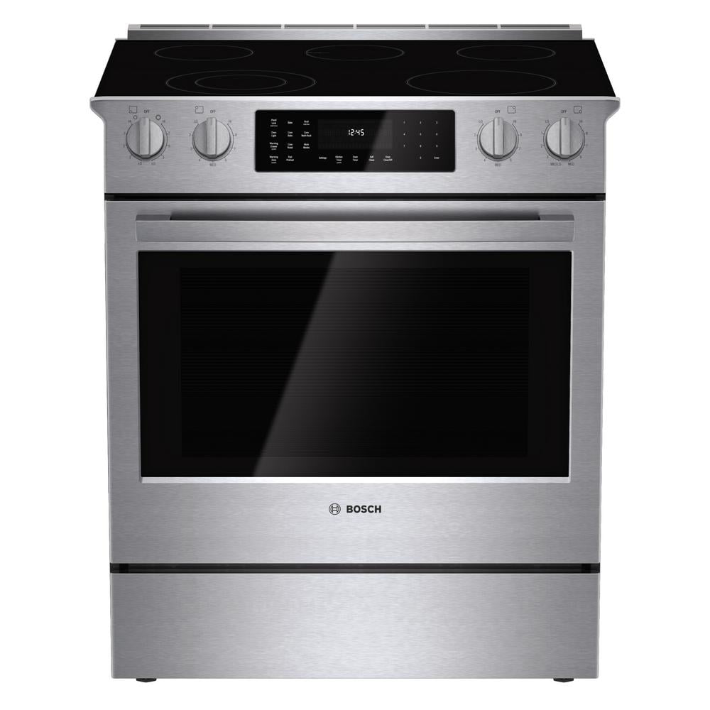 "Bosch 800 Series 30"" Stainless Steel Electric Slide-In Smoothtop ...