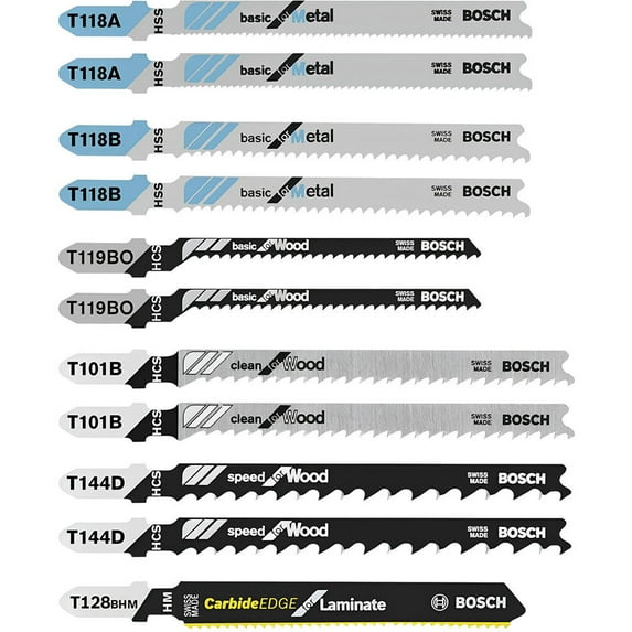 Bosch Jig Saw Blade Set 11Pc Laminate/wood/metal T Shank - Walmart.com