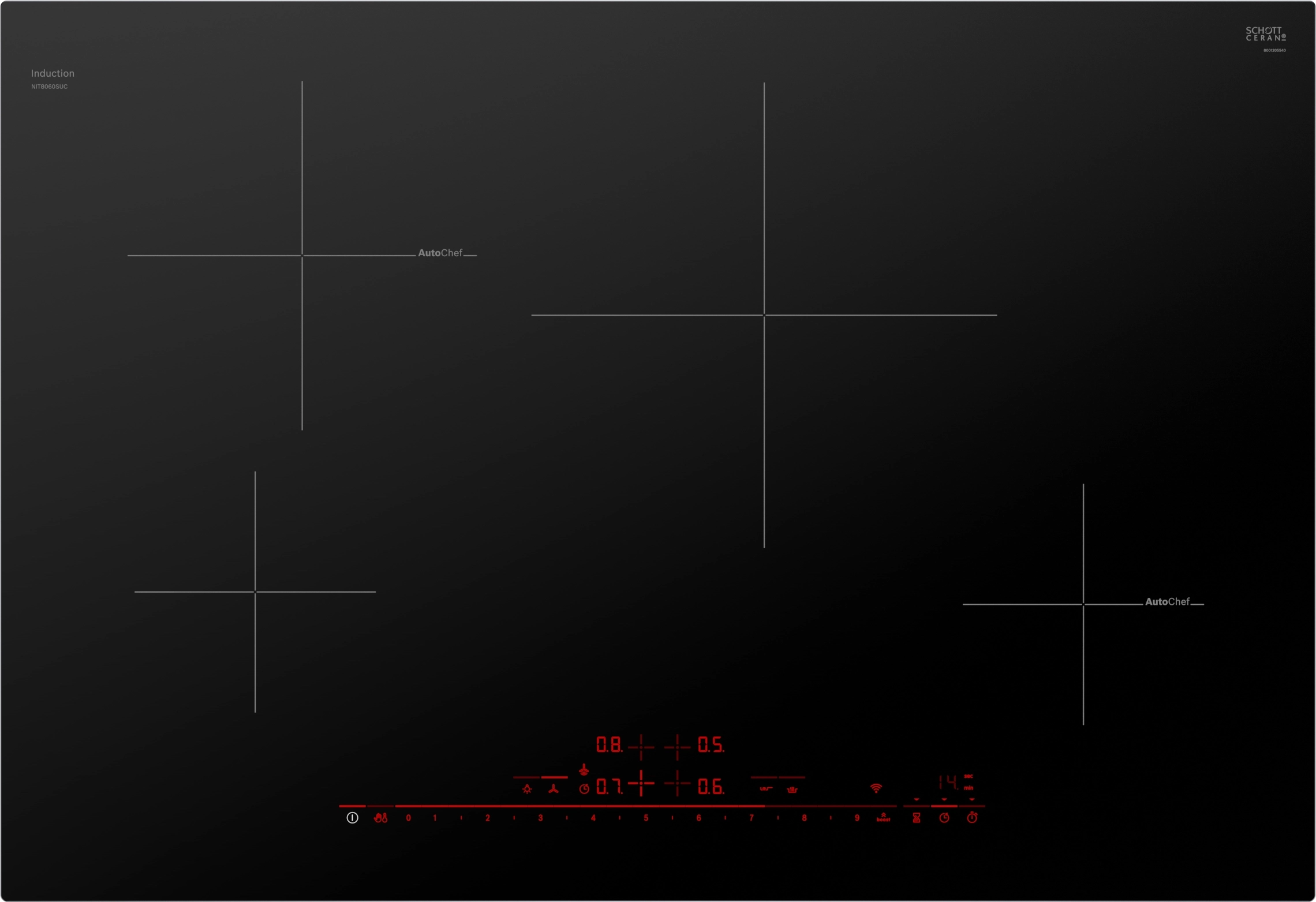 "Bosch 800 Series 30"" 4 Burner Induction Cooktop with Hot Surface ...