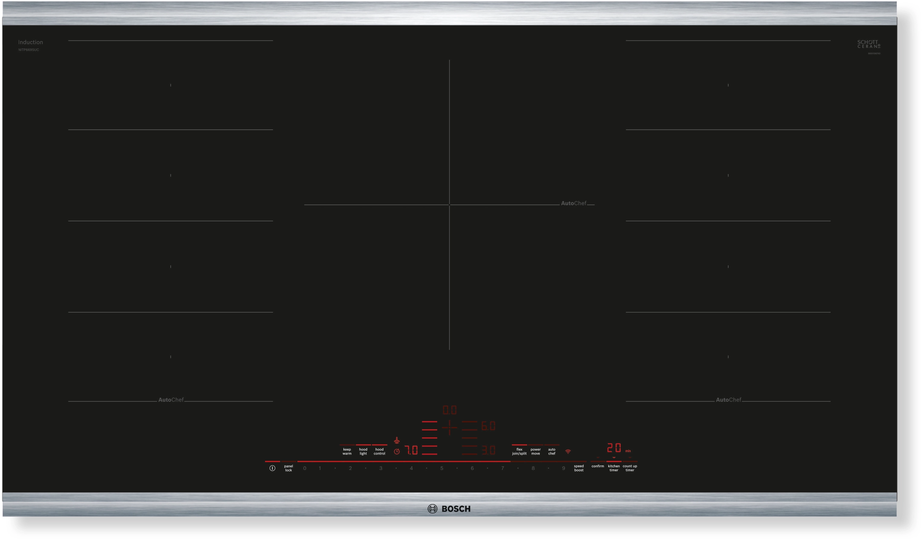 Bosch Nitp660suc Benchmark Series 36" Wide 5 Burner Induction Cooktop ...