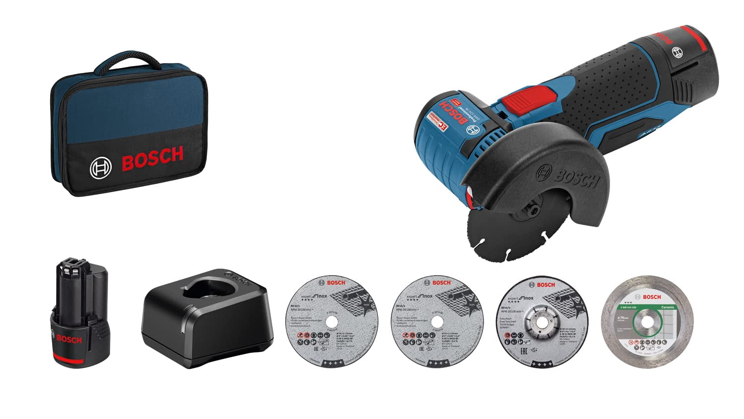 Bosch Professional 12V System GWS 12V-76 cordless angle grinder ...