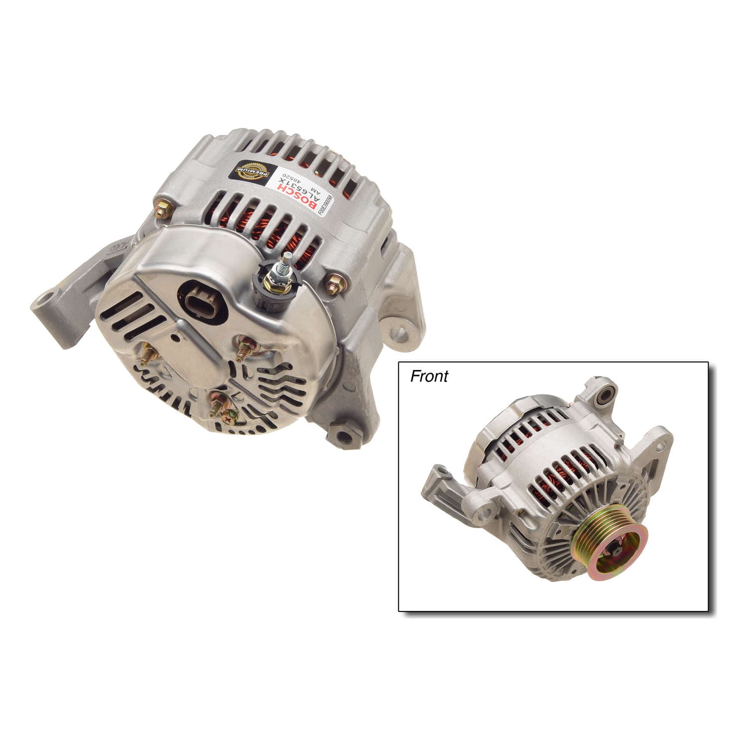 Bosch Remanufactured Alternator, 136 Amp Fits select: 2000 DODGE DAKOTA ...