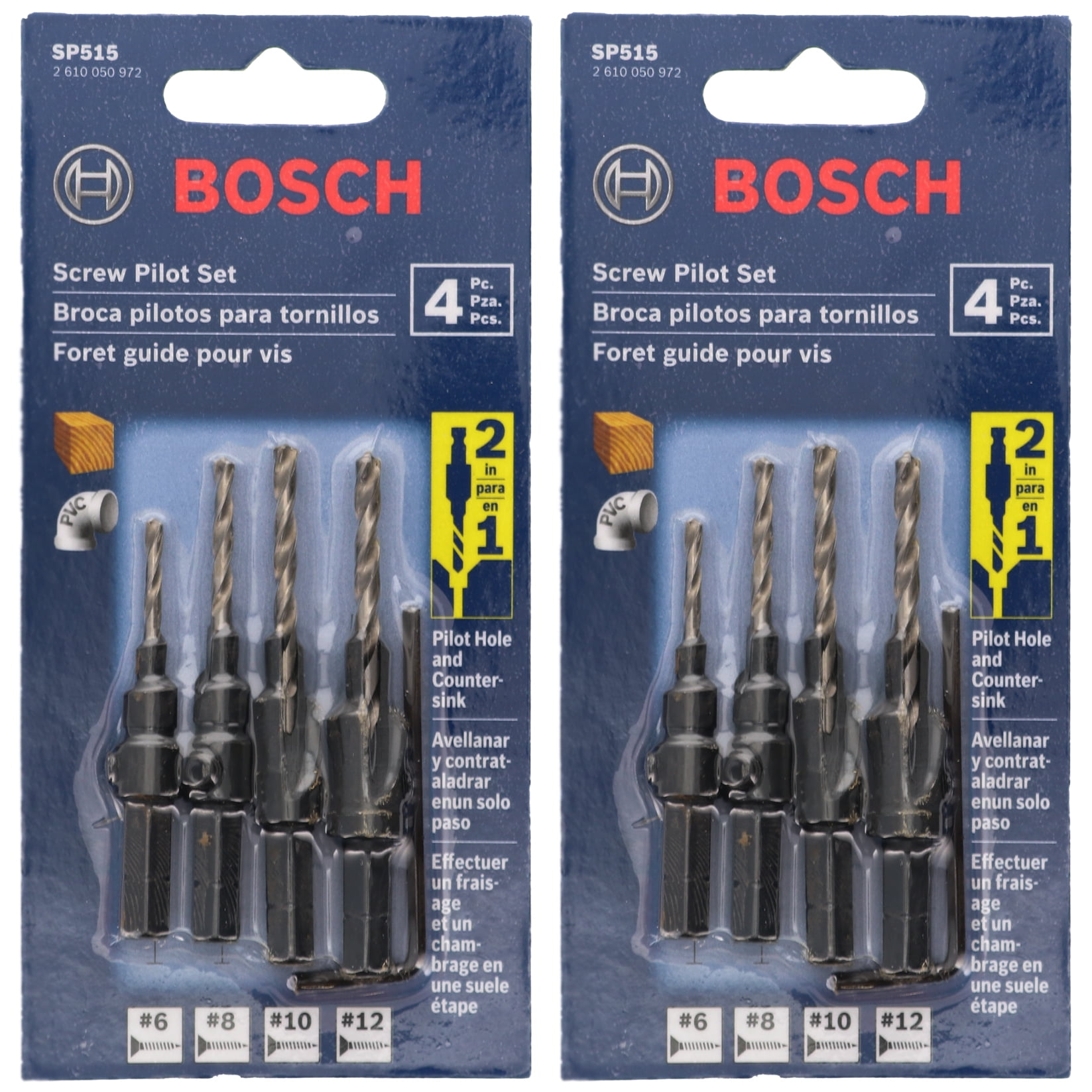 Bosch SP515 5-Piece HEX Shank Countersink Screw Pilot Set (2-Pack ...