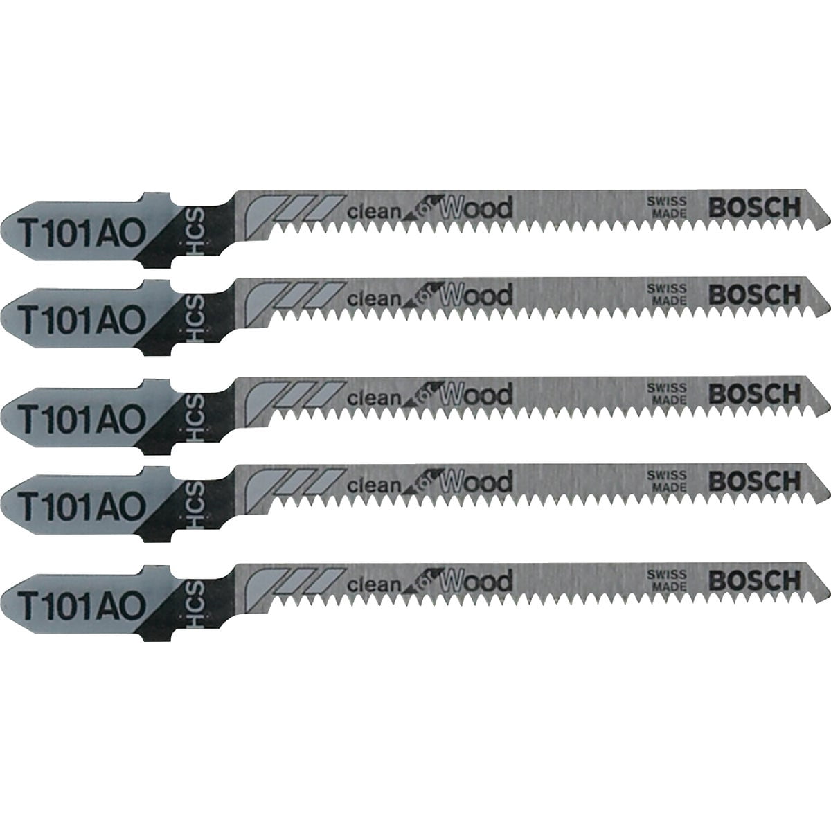 Bosch T101AO 5 pc. 3-1/4 in. 20 TPI Clean for Wood T-Shank Jig Saw ...