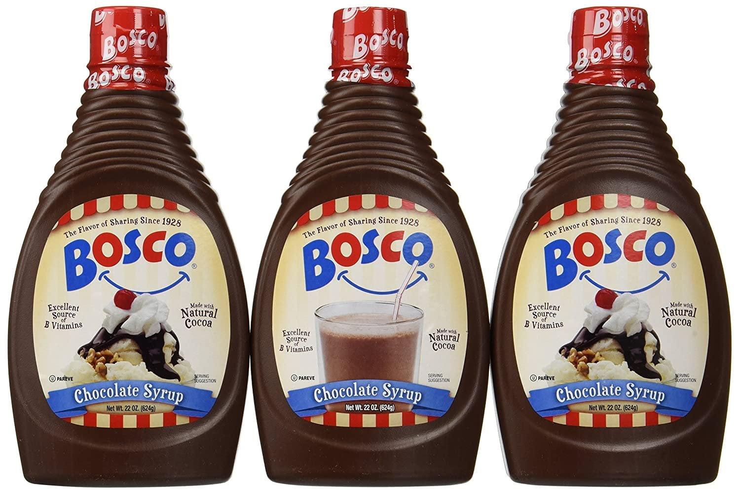 Bosco Classic Chocolate Syrup, All-Natural, Fortified with B Vitamins ...