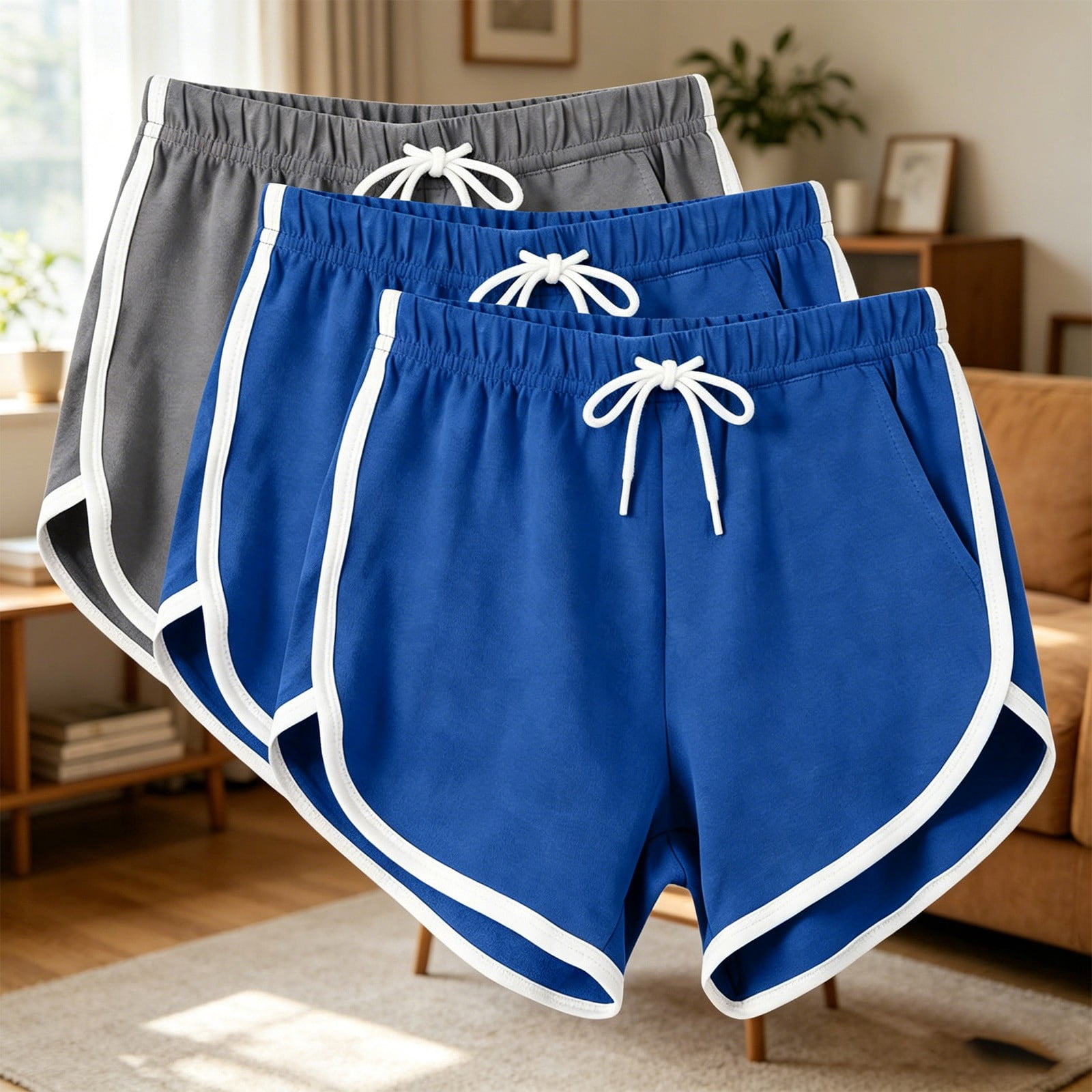 Bosfbaoi 3PC Summer Shorts for Women Retro Dolphin Shorts Running ...