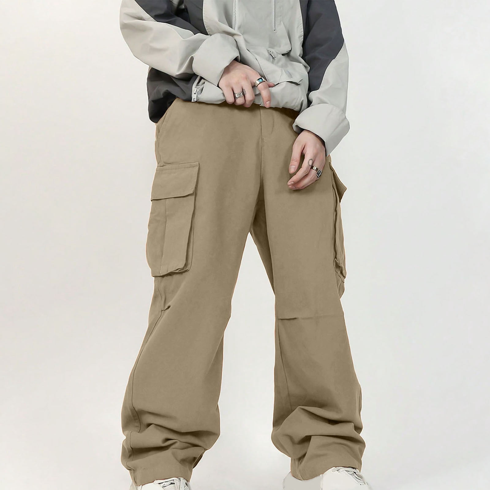 Bosfbaoi Light Slim-Fit Casual Pants for Men - Straight Leg ...