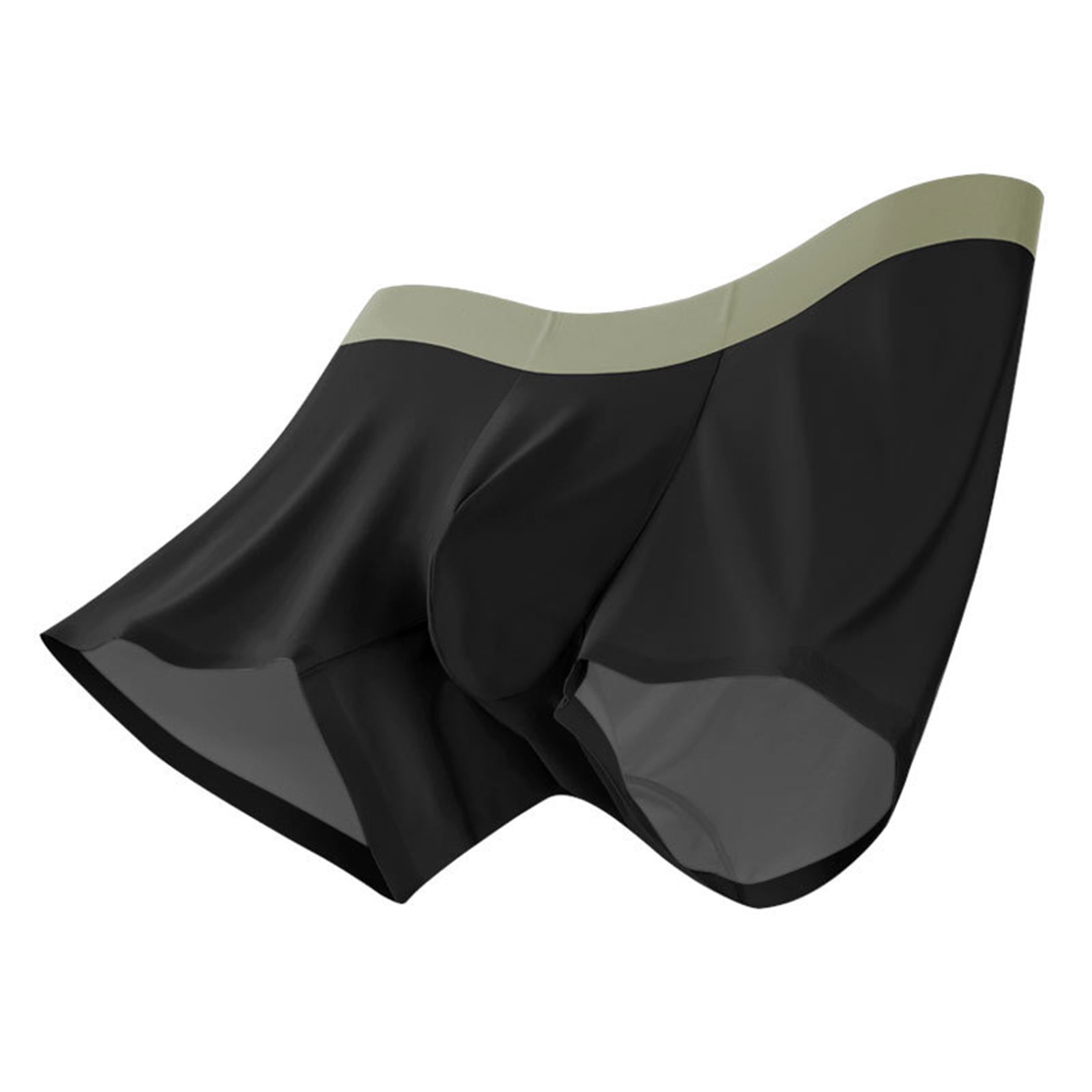 Bosfbaoi Men Ice Silk Underpants Boxers Loose Fit Assorted Dark Tones ...