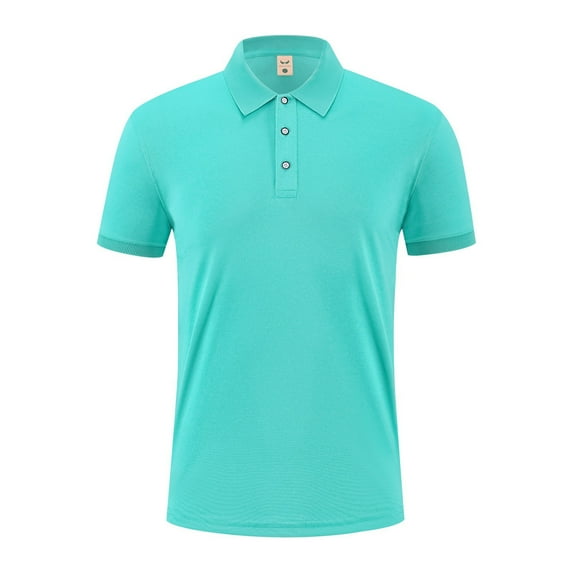 Bosfbaoi Men's Short Sleeve Golf Shirts 3-Button Moisture Wicking ...