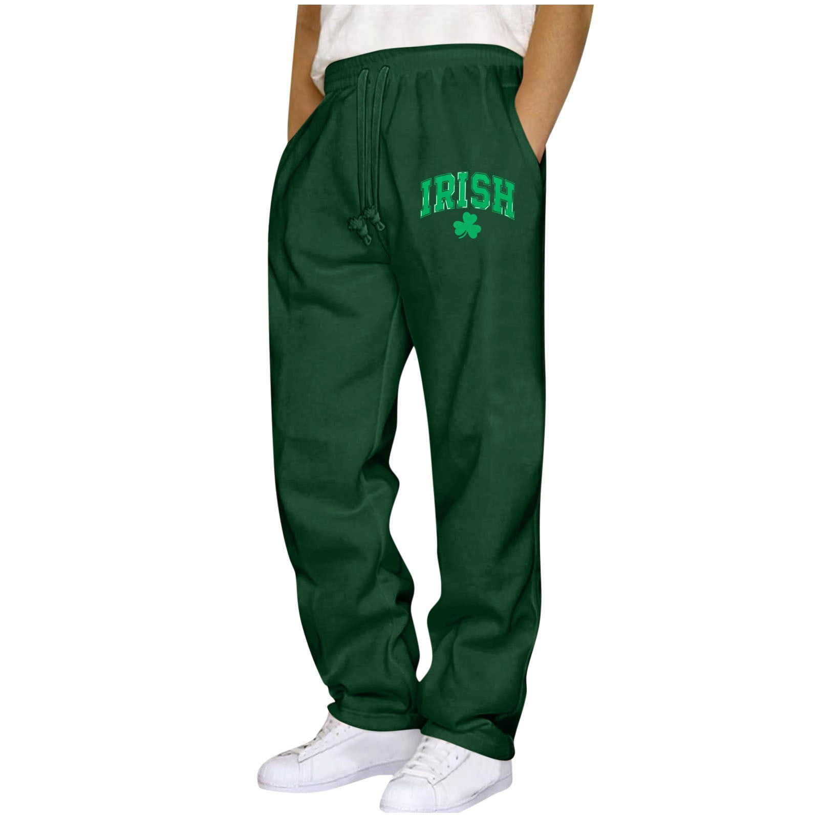 Bosfbaoi Men's St. Patrick's Day Long pants Print Solid Color Casual ...