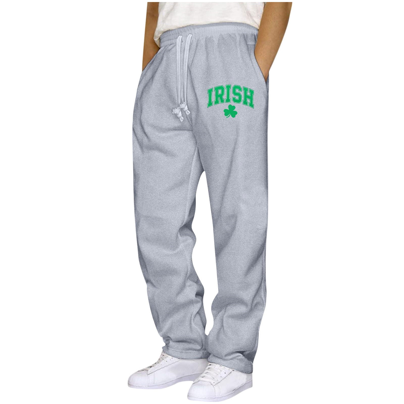 Bosfbaoi Men's St. Patrick's Day Long pants Print Solid Color Casual ...