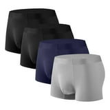 Bosfbaoi Mens 4-Pack Underpants Boxers Loose Fit Assorted Colors ...