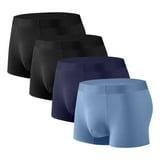 Bosfbaoi Mens 4-Pack Underpants Boxers Loose Fit Assorted Colors ...