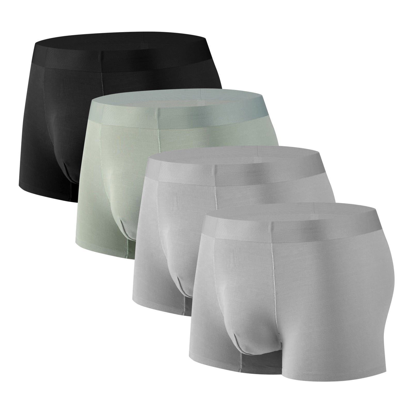 Bosfbaoi Mens 4-Pack Underpants Boxers Loose Fit Assorted Colors ...