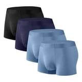 Bosfbaoi Mens 4-Pack Underpants Boxers Loose Fit Assorted Colors ...