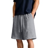 Bosfbaoi Plus Size Mens Shorts Relaxed Fit Sweat Shorts Elastic Waist ...