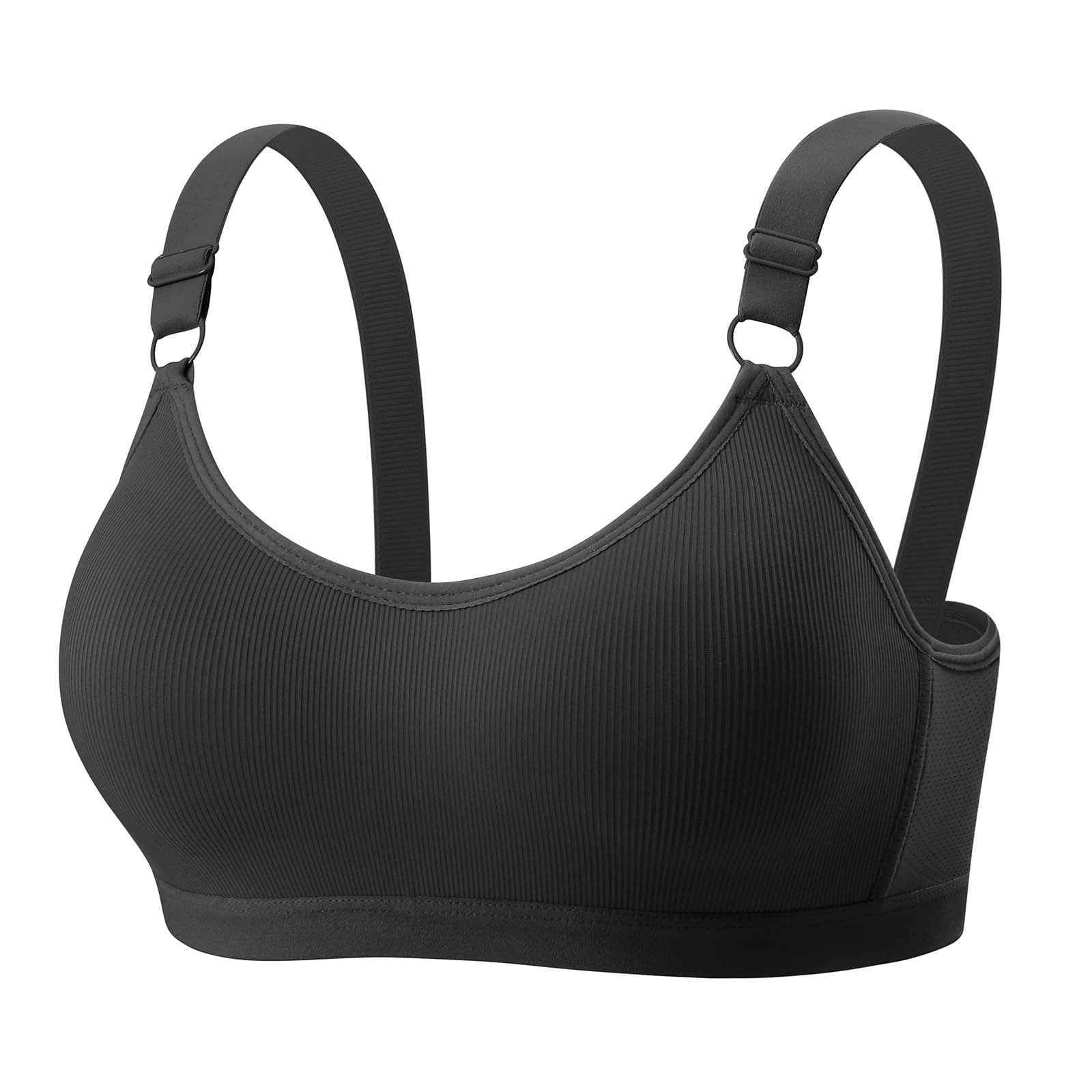 Bosfbaoi Wire-Free Push-Up Bra for Women Comfortable Solid-Color Plus ...
