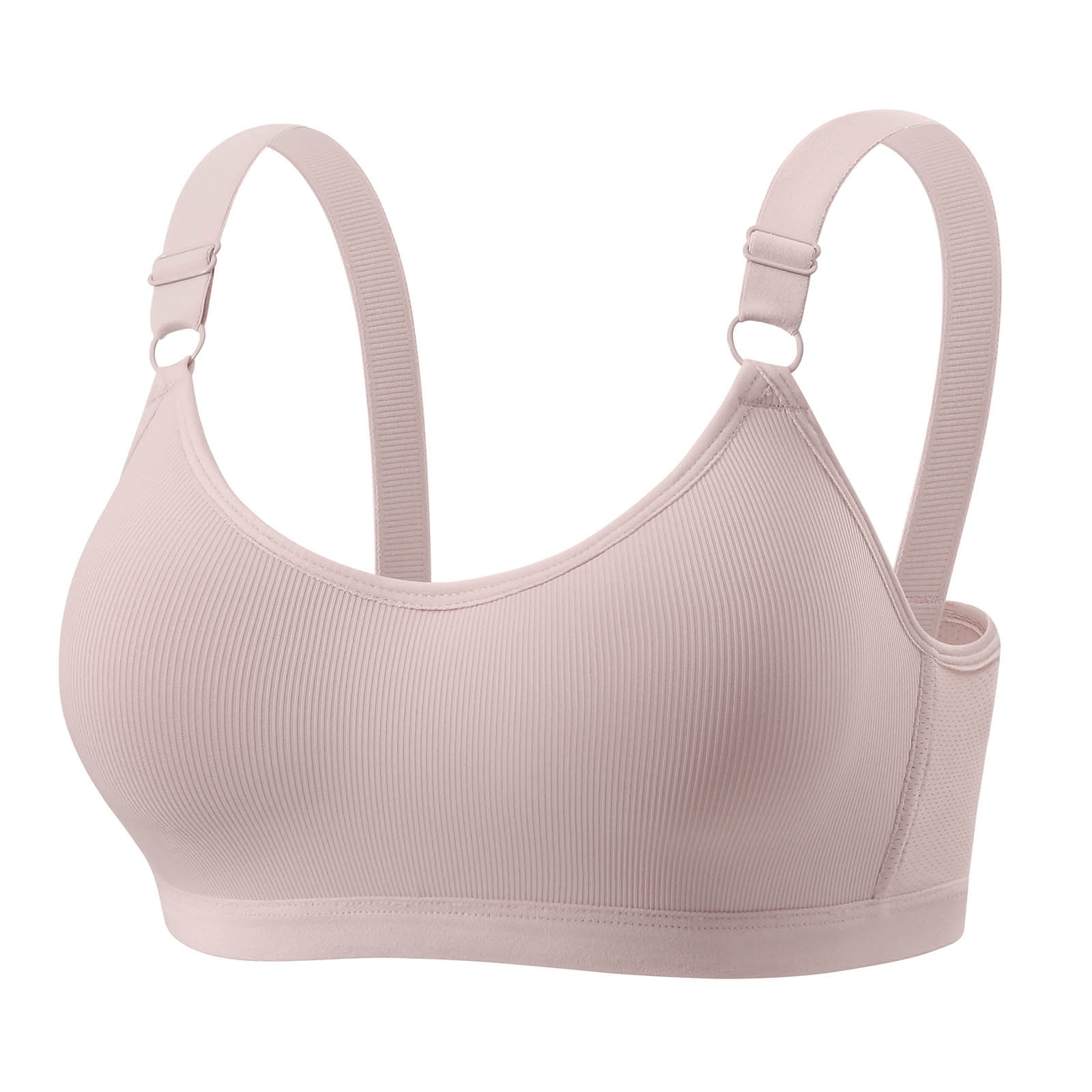 Bosfbaoi Wire-Free Push-Up Bra for Women Comfortable Solid-Color Plus ...