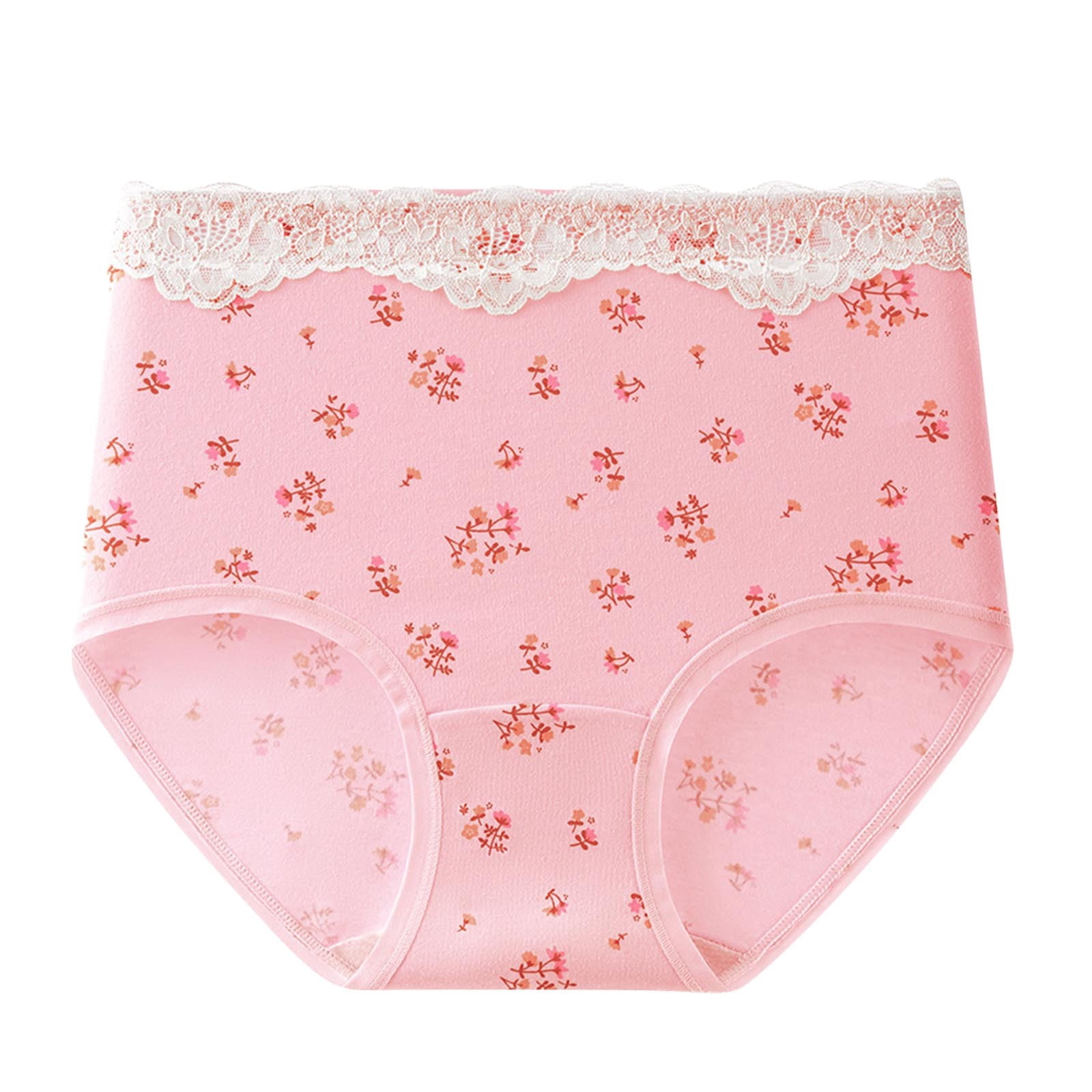 Bosfbaoi Women's Breathable High-Waisted Lace Floral Print Briefs ...