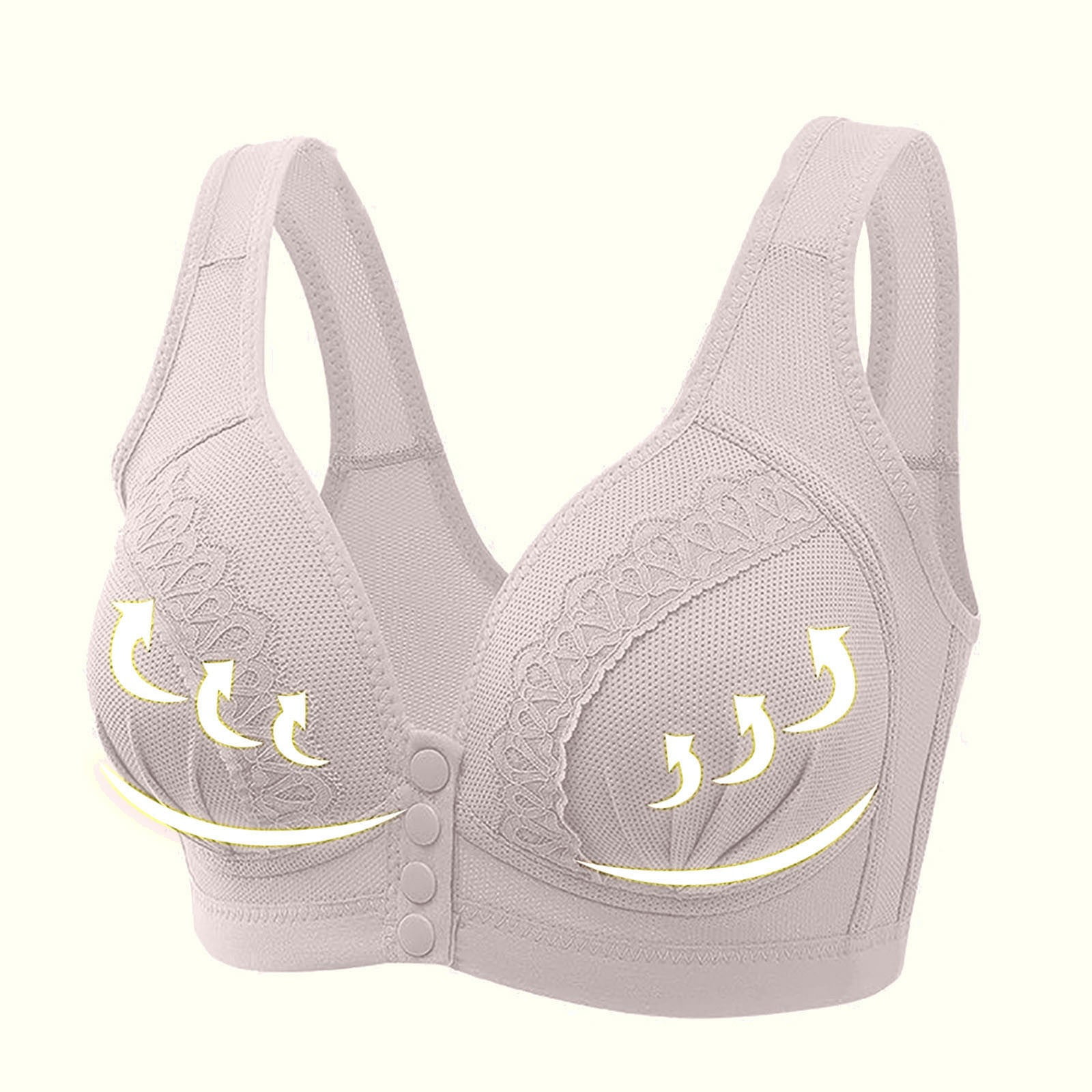 Bosfbaoi Women's Front Closure Full Coverage Wirefree Posture Back Plus ...