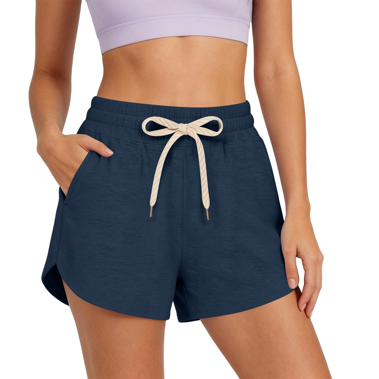 Bosfbaoi Women's Lounge Shorts Drawstring Elastic Waist Shorts Summer ...