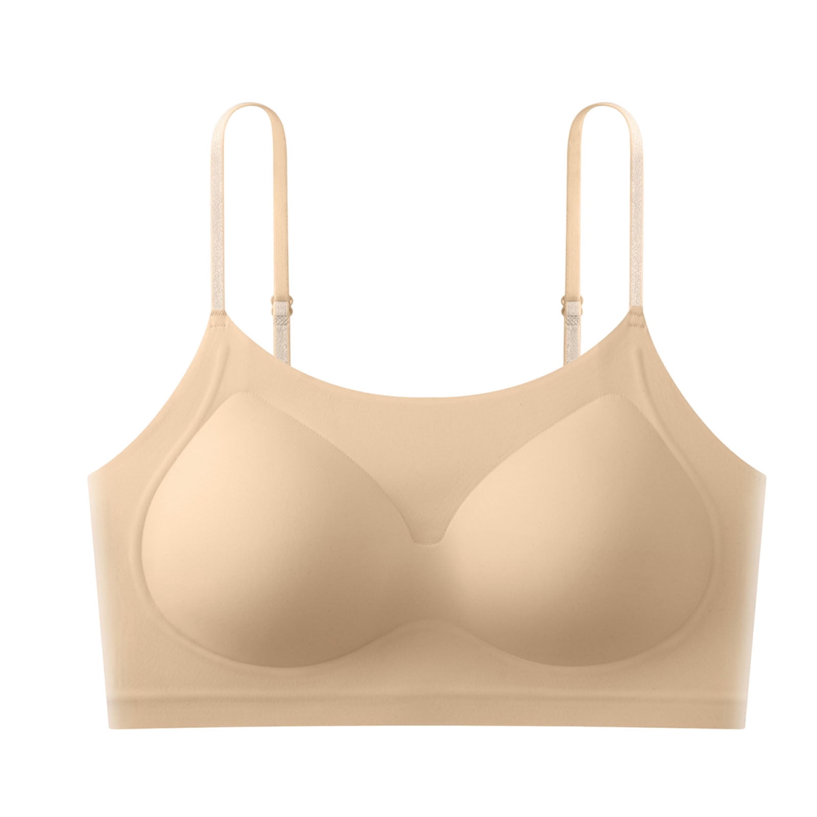 Bosfbaoi Women's Seamless Wireless Thin Strap Bra, Scoop Neck Support ...
