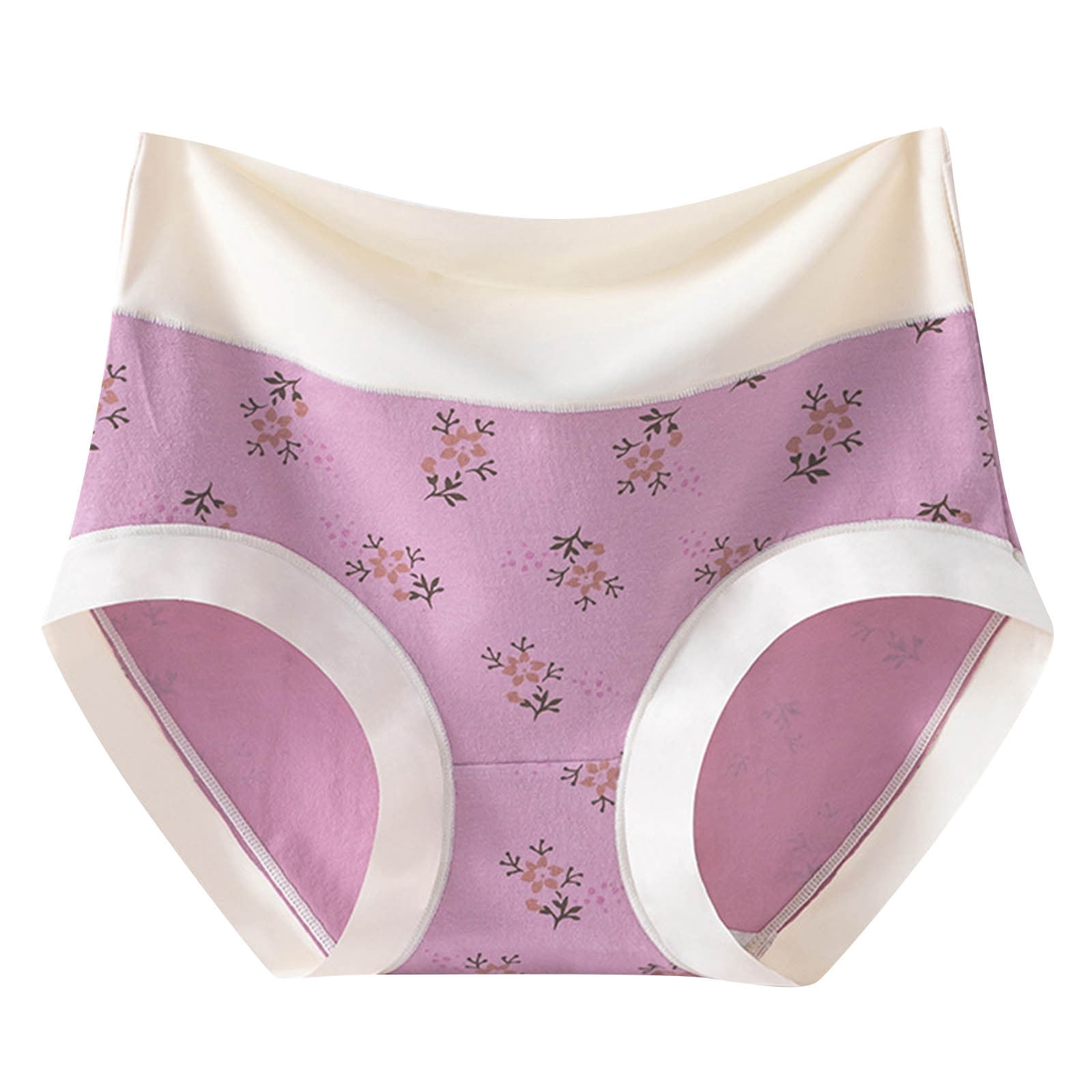 Bosfbaoi Women's Underwear - High-Waisted Floral Print Briefs ...