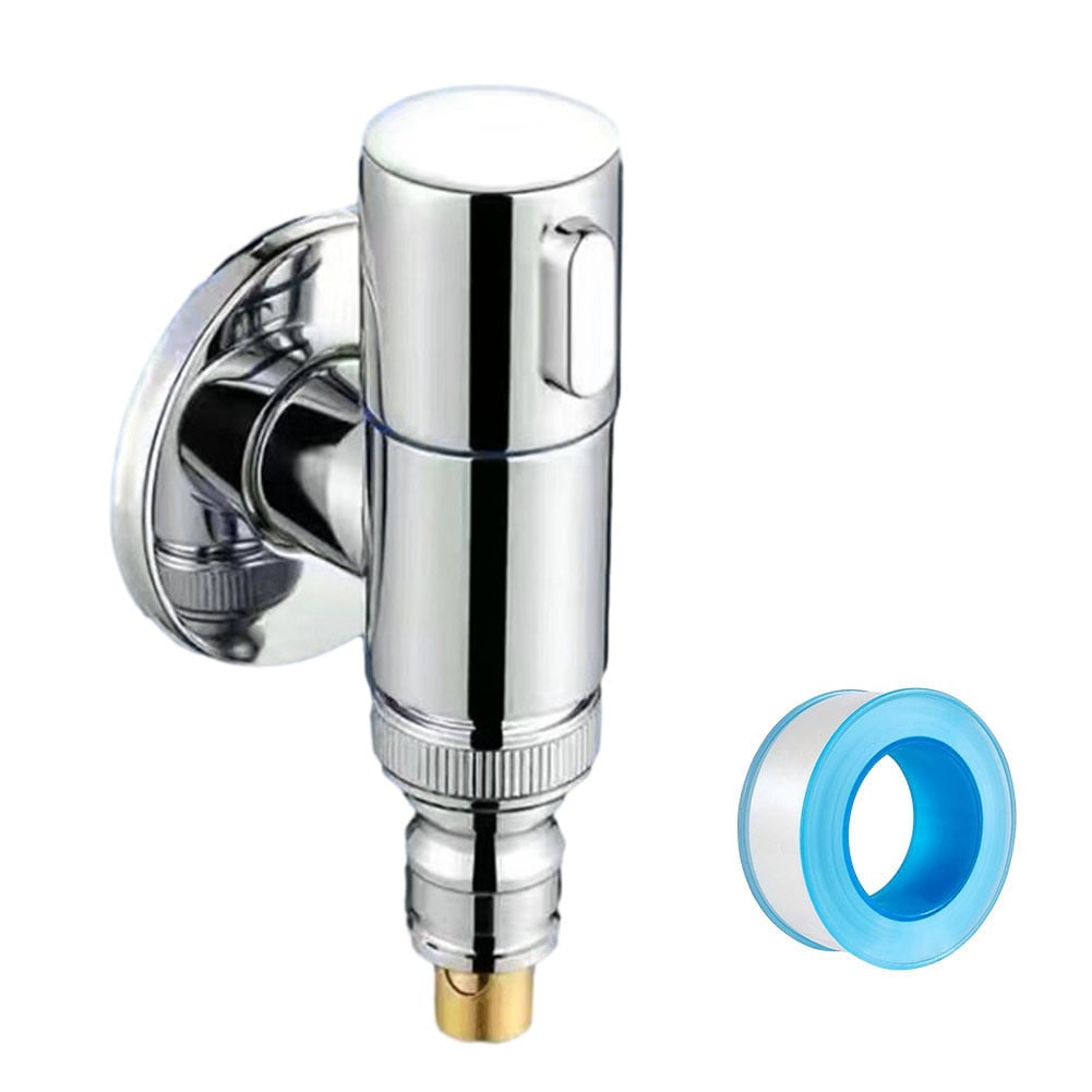 Bosisa 1/2\" Stainless Steel Washing Machine Faucet Water Stop Quick ...