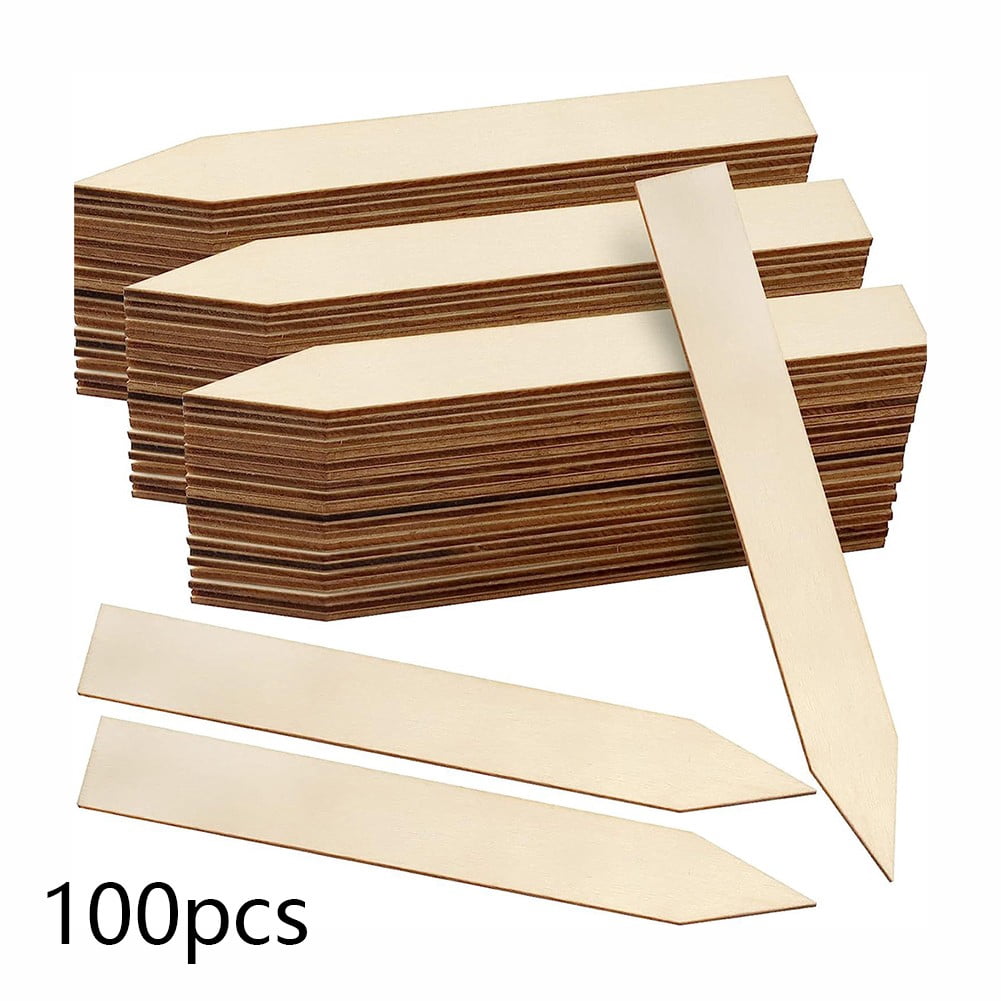 Bosisa 100pcs Wooden Plant Labels for Potted Herbs Flowers Vegetables ...
