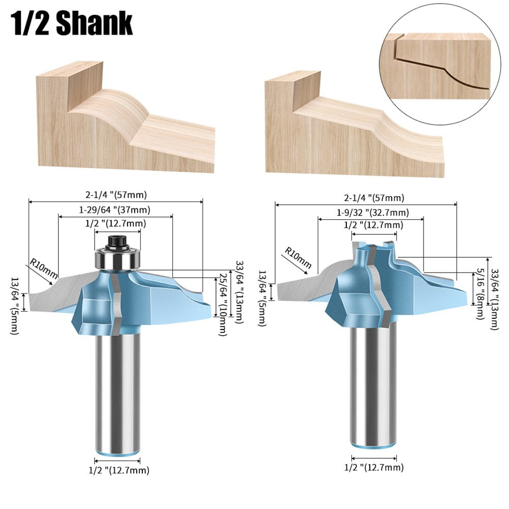 Bosisa 12Mm 12.7Mm Three-Edge Tibetan-Style Sub-Blade Line Router Bit ...