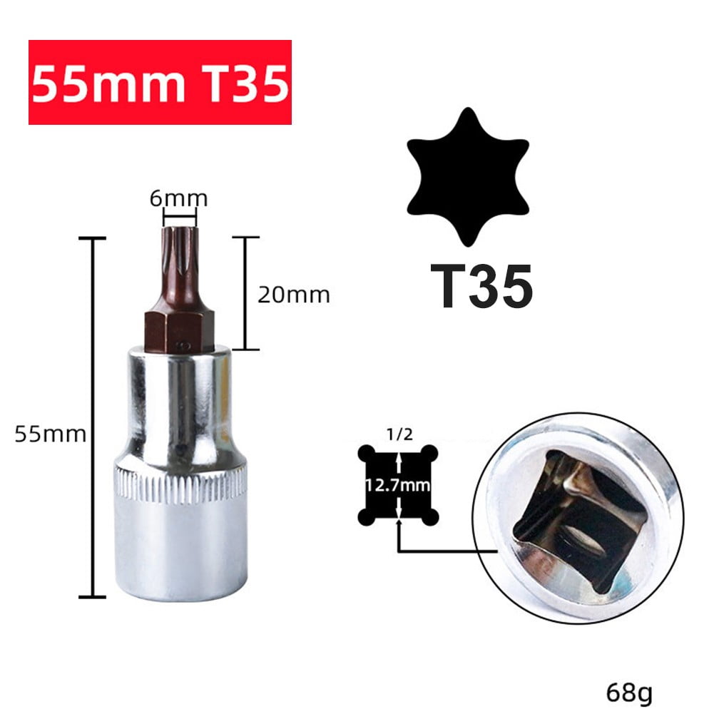 Bosisa 1Pc T20-T70 Torx Head Screwdriver Bit Torx Bit Sockets 1/2Inch ...