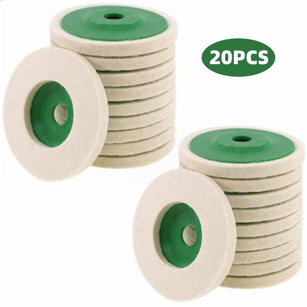 Bosisa 20Pcs 100Mm Wool Buffing Polishing Wheels Felt Pad 4Inch Buffer ...