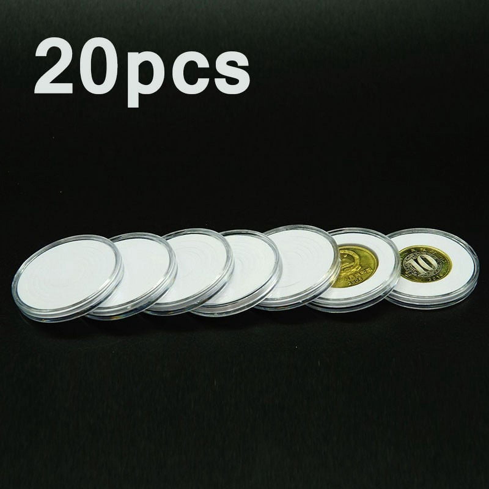 Bosisa 20pcs Coin Holders Clear Round Portable Storage Case Box ...