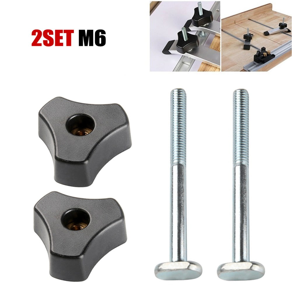Bosisa 2Set M6 T-Track Bolts Knobs T Slot Bolts And Knobs Clamps For ...