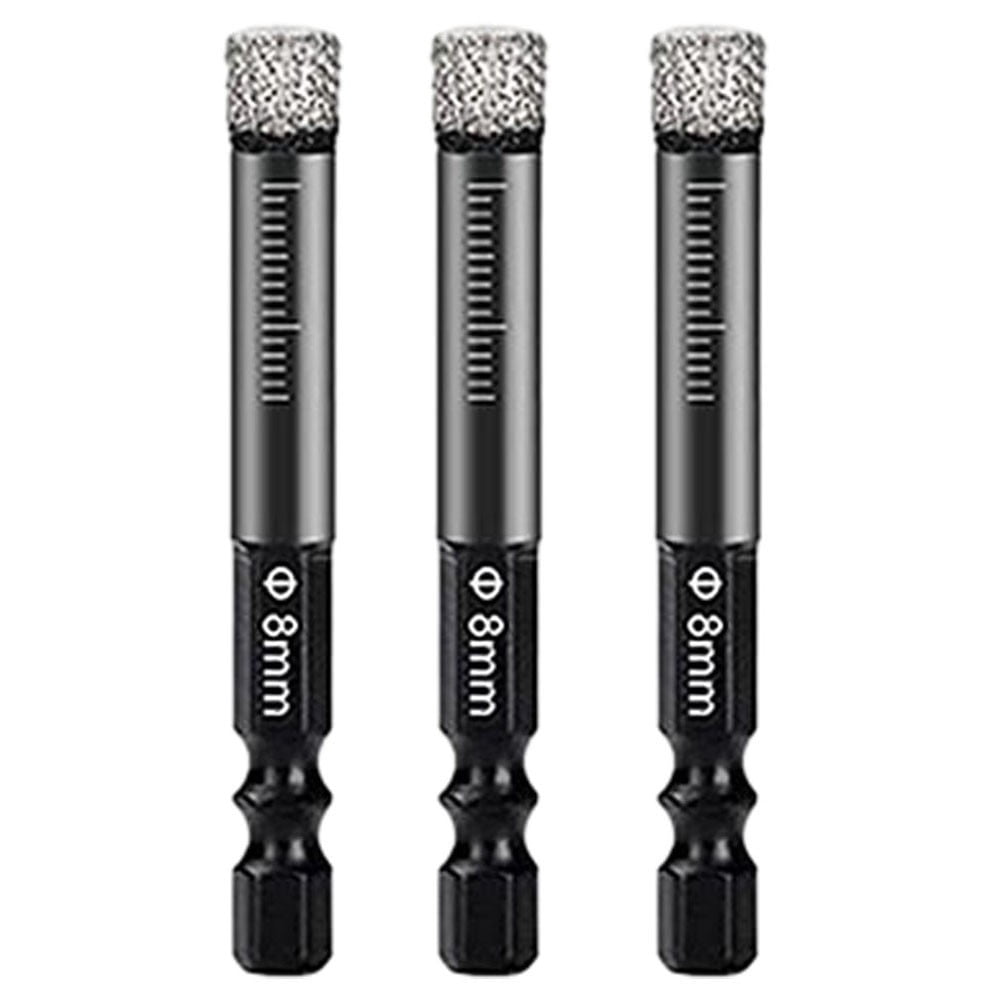 Bosisa 3Pcs 1/4 Hex Handle Vacuum Brazed Diamond Dry Drill Bits Cutter ...