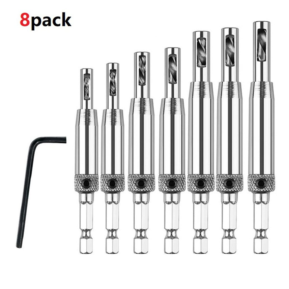 Bosisa 5/8Pcs Power Tool Core Drill Tapper Punch Set For Hinge Door ...