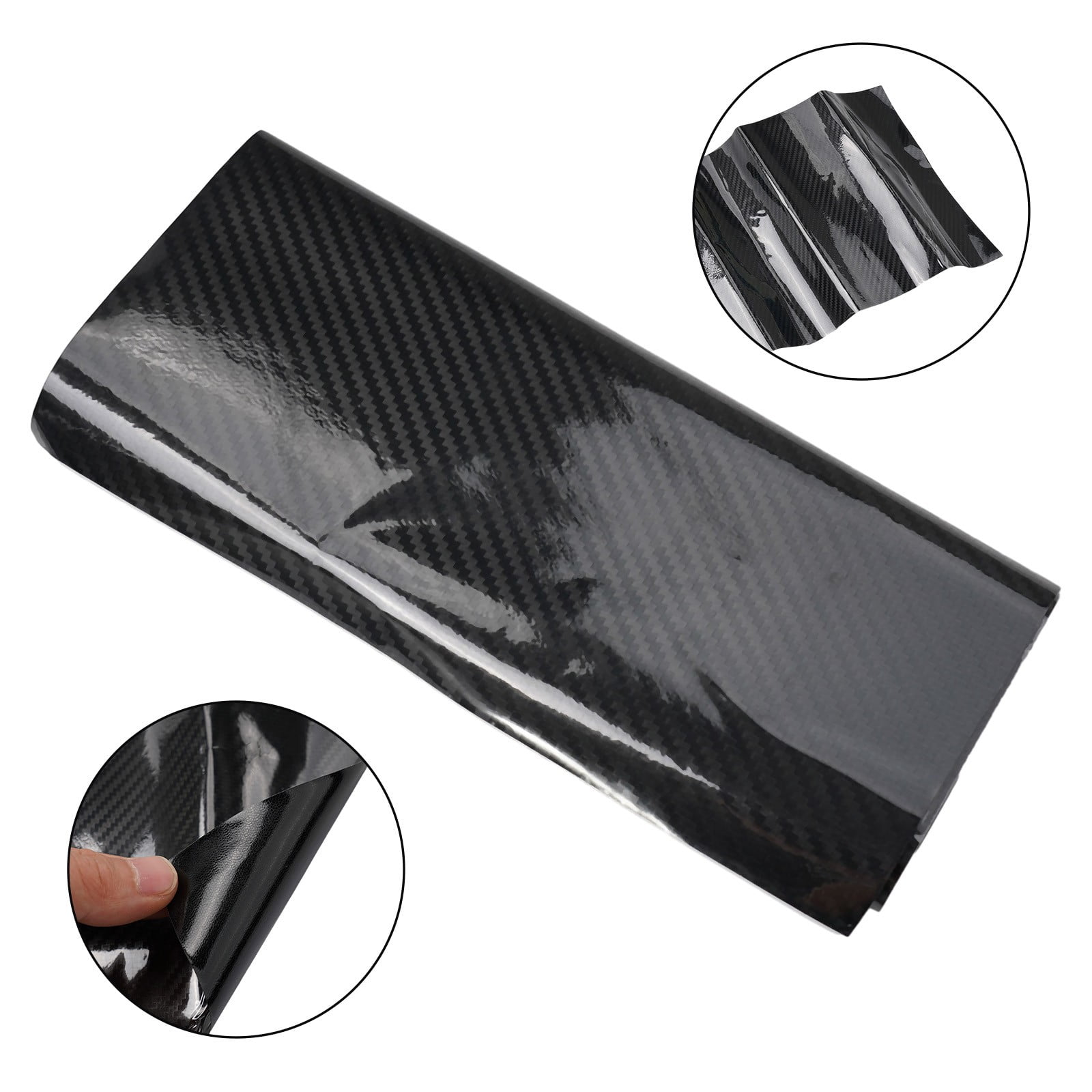 Bosisa 5D Glossy Carbon Fiber Style Car Vinyl Wrap Film Sticker Bubble ...