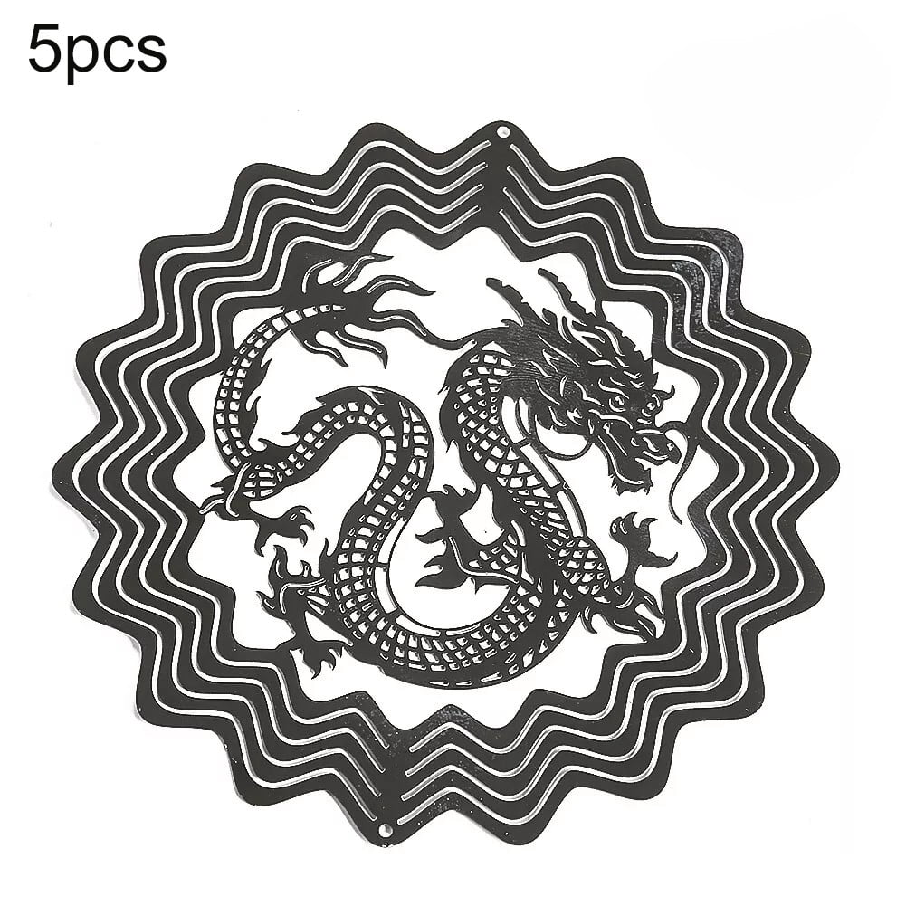 Bosisa 5Pc Chinese Dragon Wind Chime 3D Rotating Chandelier Pendant ...