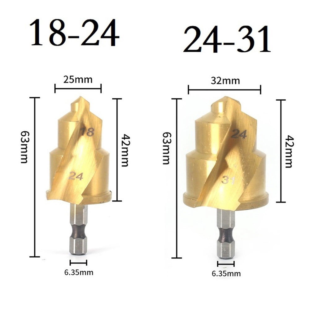 Bosisa 6.35Mm Hex Shank Spiral Step Drill Bit Water Pipe Expansion ...