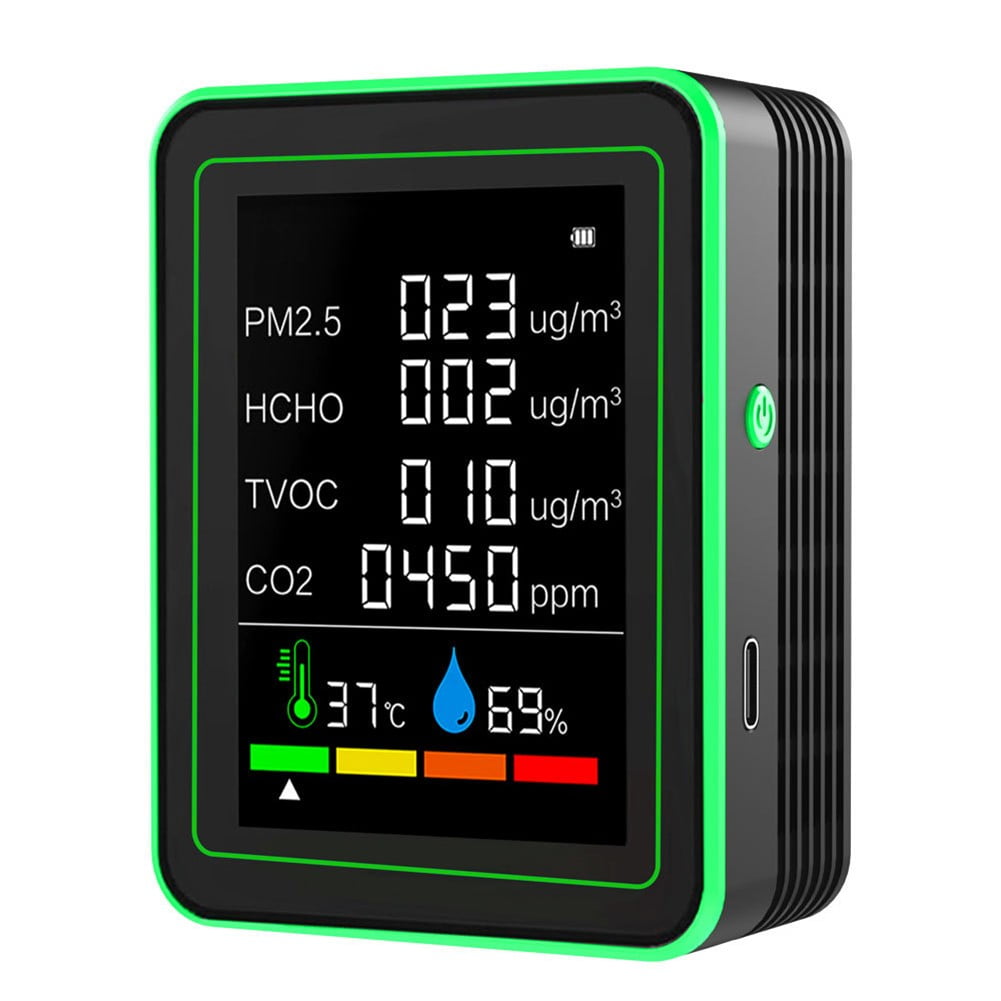 Bosisa 6-In-1 Detector With Led Display,Portable Air Quality Meter,Air ...